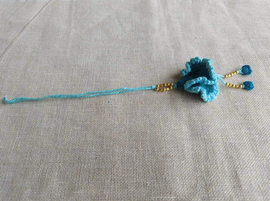 Handmade Crochet Lumba - Blue Hibiscus – gestures.in